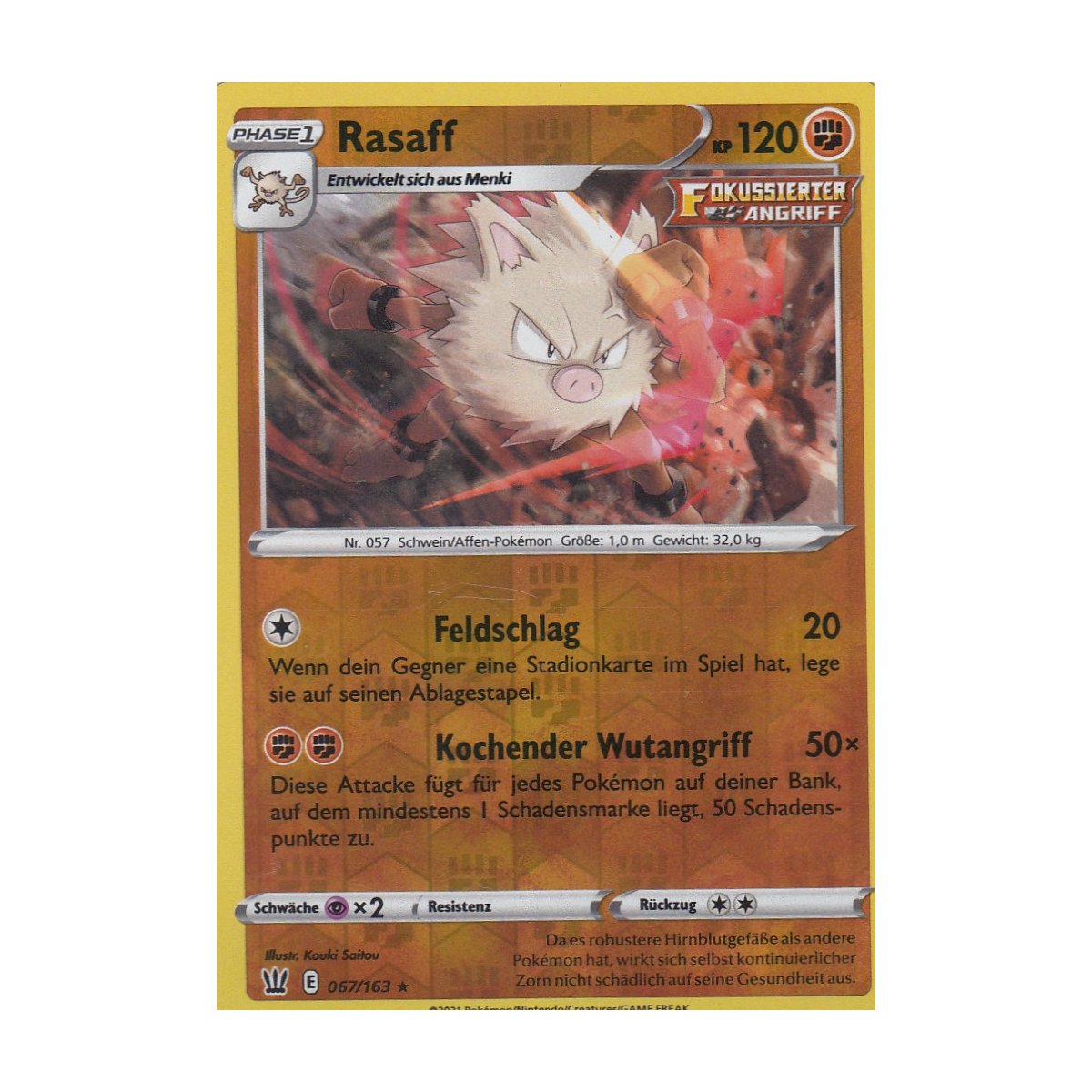 Rasaff 067/163 REVERSE HOLO Kampfstile Pokemon Karte kaufen